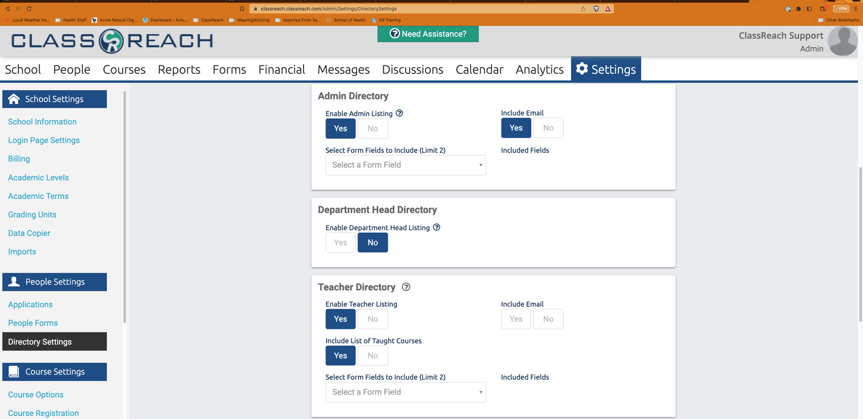 Setting Up Your School Directory